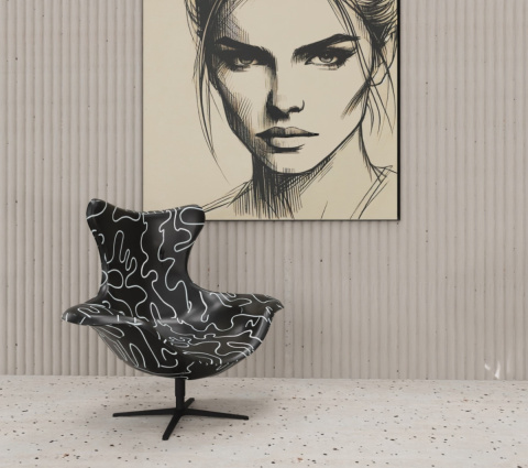 Fotel obrotowy Abstract Black - Happy Barok - MonkeyMachine.pl